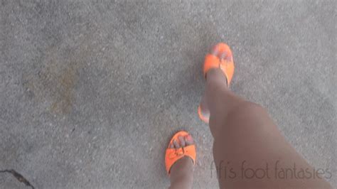 Fifi Desperately Cranking Her Old Suv In Bright Orange High Heel
