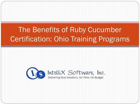 Ppt The Benefits Of Ruby Cucumber Certification Ohio Training