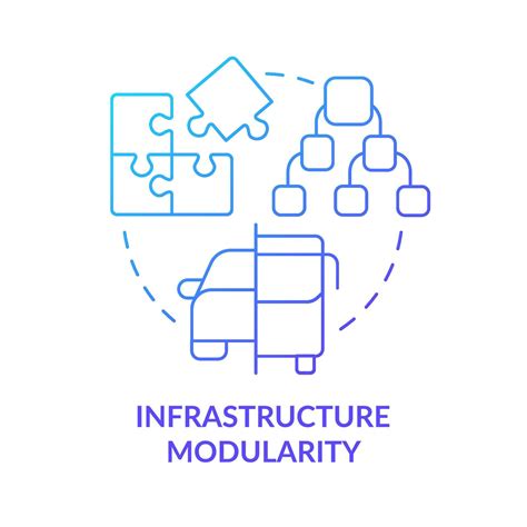 Infrastructure Modularity Blue Gradient Concept Icon Components