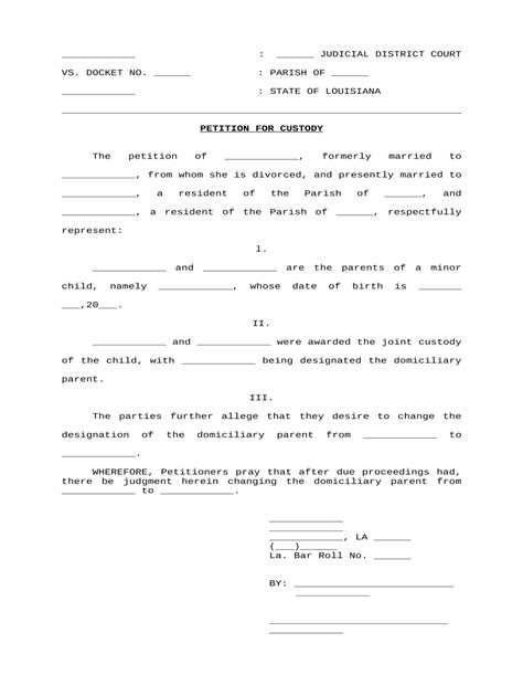 Petition For Custody With Consent Judgment Doc Template Pdffiller