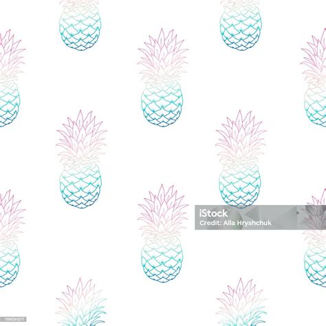 노란색에 신선한 파인애플 섬유 디자인 및 장식을위한 원활한 패턴 벡터 일러스트 레이션 Eps10 0명에 대한 스톡 벡터 아트 및