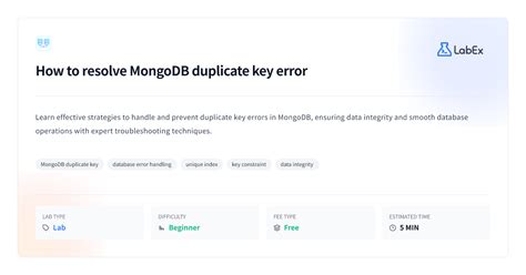 How To Resolve Mongodb Duplicate Key Error Labex