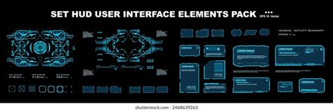 Big Set Hud Elements Frames Gui Stock Vector Royalty Free 2468639263