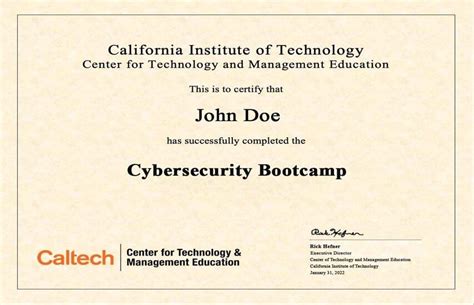 Caltech Cybersecurity Course Intensive Training Program