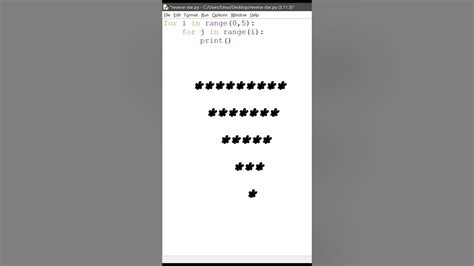 Star Reverse Pattern Shorts Pythonprogramming Education Technology Tech Python Code
