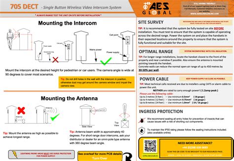 AES 705 HF ABK Wireless Video Intercom System Keypad Handsfree Monitor