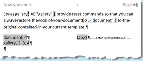 word articles step by step header fix for index update
