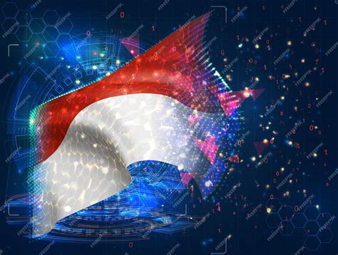 Premium Vector Indonesia Monaco Vector Flag Virtual Abstract 3d Object From Triangular