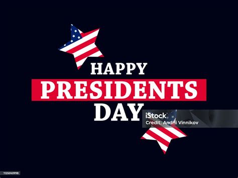 해피 대통령의 날입니다 인사말 카드와 포스터 그림 축제입니다 미국 플래그입니다 타이 포 그래피 디자인입니다 벡터 2월에 대한 스톡 벡터 아트 및 기타 이미지 Istock
