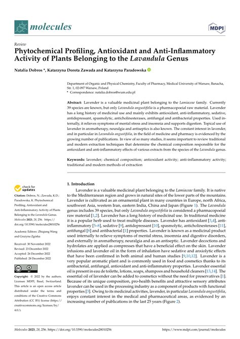 Pdf Phytochemical Profiling Antioxidant And Anti Inflammatory