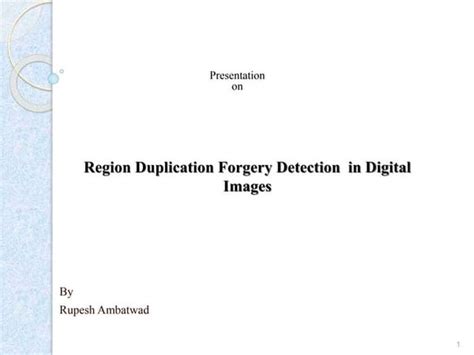 image forgery detection