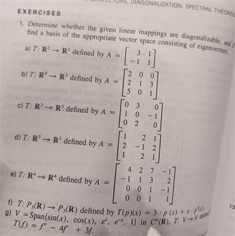 Solved EXERCISESDetermine Whether The Given Linear Mappings Chegg