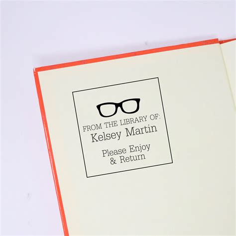 Library Glasses Self Inking Book Stamp