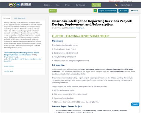 Business Intelligence Reporting Services Project Design Deployment And Subscription Oer Commons