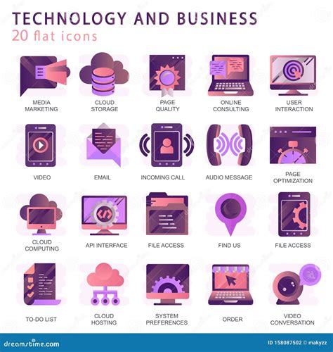 Set Vector Icons With Elements For Mobile Concepts And Web Apps Stock