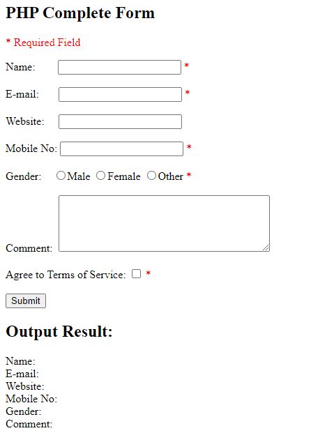 PHP Complete Form In Hindi