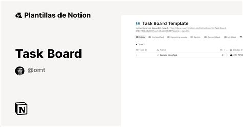 Plantilla Task Board De Alex Tartach Ohmytech Notion Marketplace