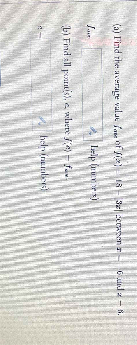 solved a ﻿find the average value fave ﻿of f x 18 3x
