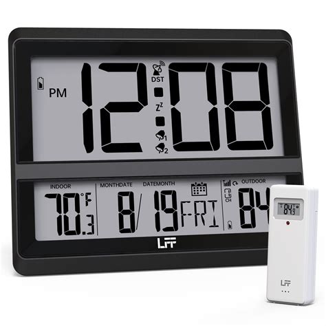 Atomic Clock Large Display Digital Wall Clock With Indoor Outdoor