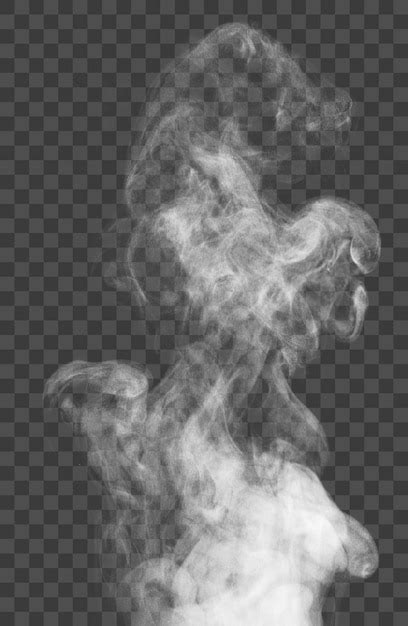 Туман или дымовой пар изолированный на прозрачном фоне Премиум Psd