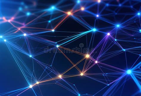 Abstract Plexus Blue Geometrical Shapes Connection And Web Stock