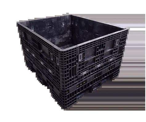 New Orbis 56 X 48 X 34 All Black Bulk Container 4 Drop Doors Hpj Industries Inc