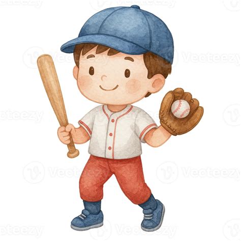Alegre Chico Listo A Jugar Béisbol Con Murciélago Y Guante 69863249 Png