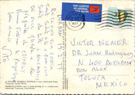 Transvaal South Africa Smiling And Topless Ndebele Woman 4x6 African