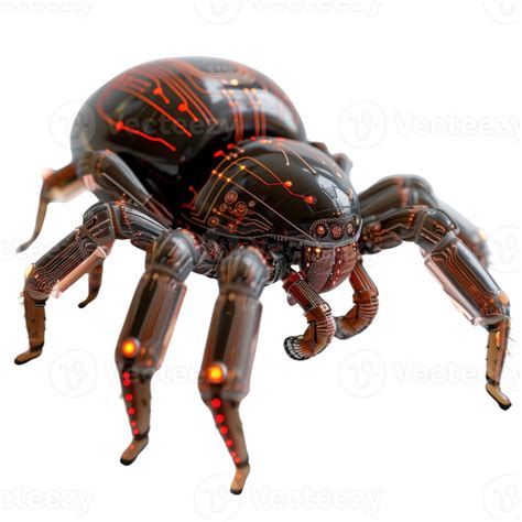 Futuristic Robotic Spider Concept Design With Intricate Details And Glowing Elements For