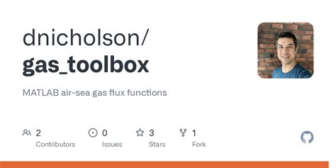 GitHub Dnicholson Gas Toolbox MATLAB Air Sea Gas Flux Functions