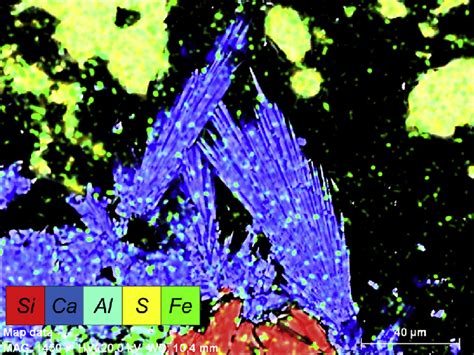 E Sem þ Edx Detail View With Dendritic Crystal Growth Below The Sulphur Download Scientific