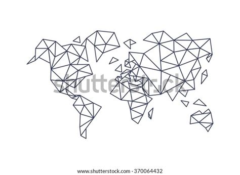 polygonal triangle world map stock vector royalty free 370064432