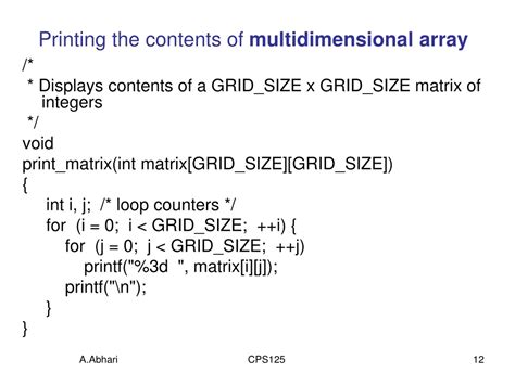 Ppt Multidimensional Arrays In C Programming Powerpoint Presentation
