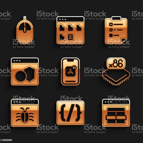 Set Mobile Apps Programming Language Syntax Mysql Code Processor With Microcircuits Cpu System