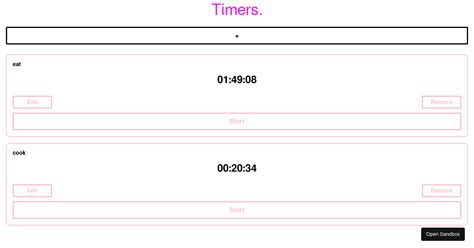 Timer Time Codesandbox