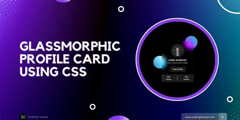 Glassmorphic Profile Card Using CSS DEV Community