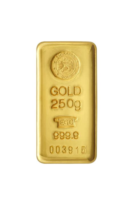 Gold Cast Bar 250g 9999 Emirates Gold