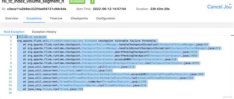 Flink Sql 报错：flinkruntimeexception Exceeded Checkpoint Tolerable