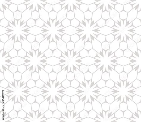 Vector Abstract Geometric Seamless Pattern Subtle Gray And White Lines Texture Elegant Floral