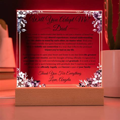 Adoption Proposal Personalized Plaque For Adoptive Father T For Step Dad T For Will You Be