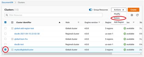 Managing An Amazon Documentdb Global Cluster Amazon Documentdb