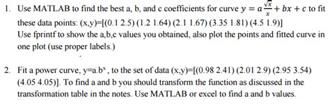 use matlab to find the best a b and c coefficients