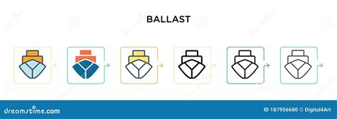 Ballast Vector Icon In 6 Different Modern Styles Black Two Colored Ballast Icons Designed In