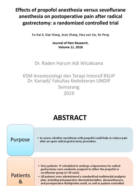 Effects Of Propofol Anesthesia Versus Sevoflurane Pdf Anesthesia Analgesic
