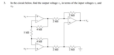 Solved 3 In The Circuit Below Find The Output Voltage Vo In