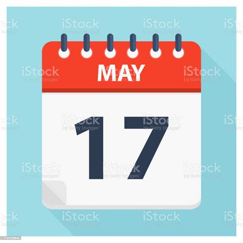 Vetores De Maio 17ícone Do Calendáriomolde Do Projeto Do Calendário E