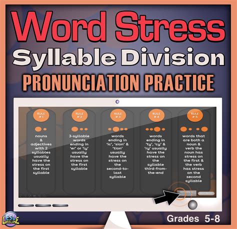 Word Stress Rules And Digital Syllable Division Pronunciation Practice Powerpoint Esl Lifeline
