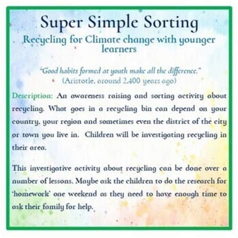 Super Simple Sorting Recyling For Younger Learners Tpt