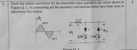 1 Draw the output waveform for the sinusoidal | StudyX