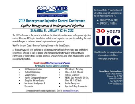 Aquifer Management And Underground Injection Groundwater